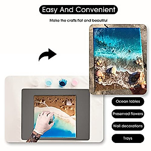 Jeezfee Leveling Board for Epoxy Resin & Art & Working Surface, Resin Leveling Table, 16" x 12" Adjustable Self Leveling Epoxy Resin Table, Resin Supplies, Acrylic Pouring Tool