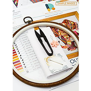 Great Smoky Mountains National Park CS418-1 - Counted Cross Stitch KIT#3. Threads, Needles, Fabric, Embroidery Hoop, Needle Threader, Embroidery Clippers and Printed Color Pattern Inside.