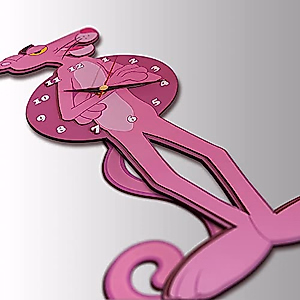 Cleris Art Studio The Pink Panther Pendulum Wall Clock, Pink Panther Wagging Tail, Swinging Tail Clock, Kids Wall Clock, Kids Analog Clock, Schoolroom Clock.