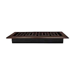 Decor Grates AJH410-RB Oriental Floor Register, 4x10 Inches, Rubbed Bronze Finish