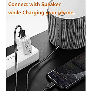 [Apple MFi Certified] Charging Audio Cable for iPhone,2 in 1 Lightning to 3.5mm Nylon Braided Aux Cord Works with Car Stereo Speaker Headphone Car Charger Compatible with iPhone13/ 12/11/XS/XR/8/7/SE