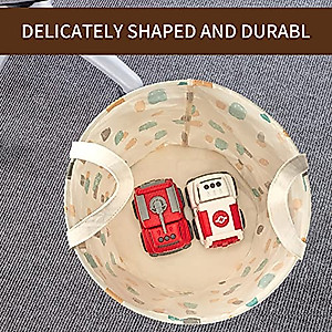 Collapsable Canvas Fabric Laundry Baskets,Clothes Hamper for Kids Bedrooms,Dirty Laundry Basket with Easy Carry Handles for Clothes Toys Collection,17.3(H)X13.8(D)