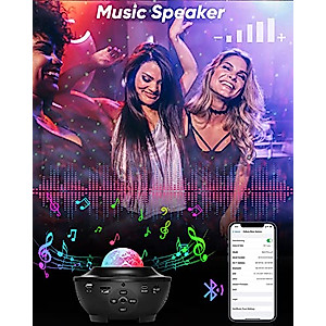 Star Projector Galaxy Night Light Projector - 48 Light Effect Themes, Remote Control, Bluetooth Speaker, Wi-Fi APP - Galaxy Projector for Bedroom, Kids Adults, Party Light, Room Decor
