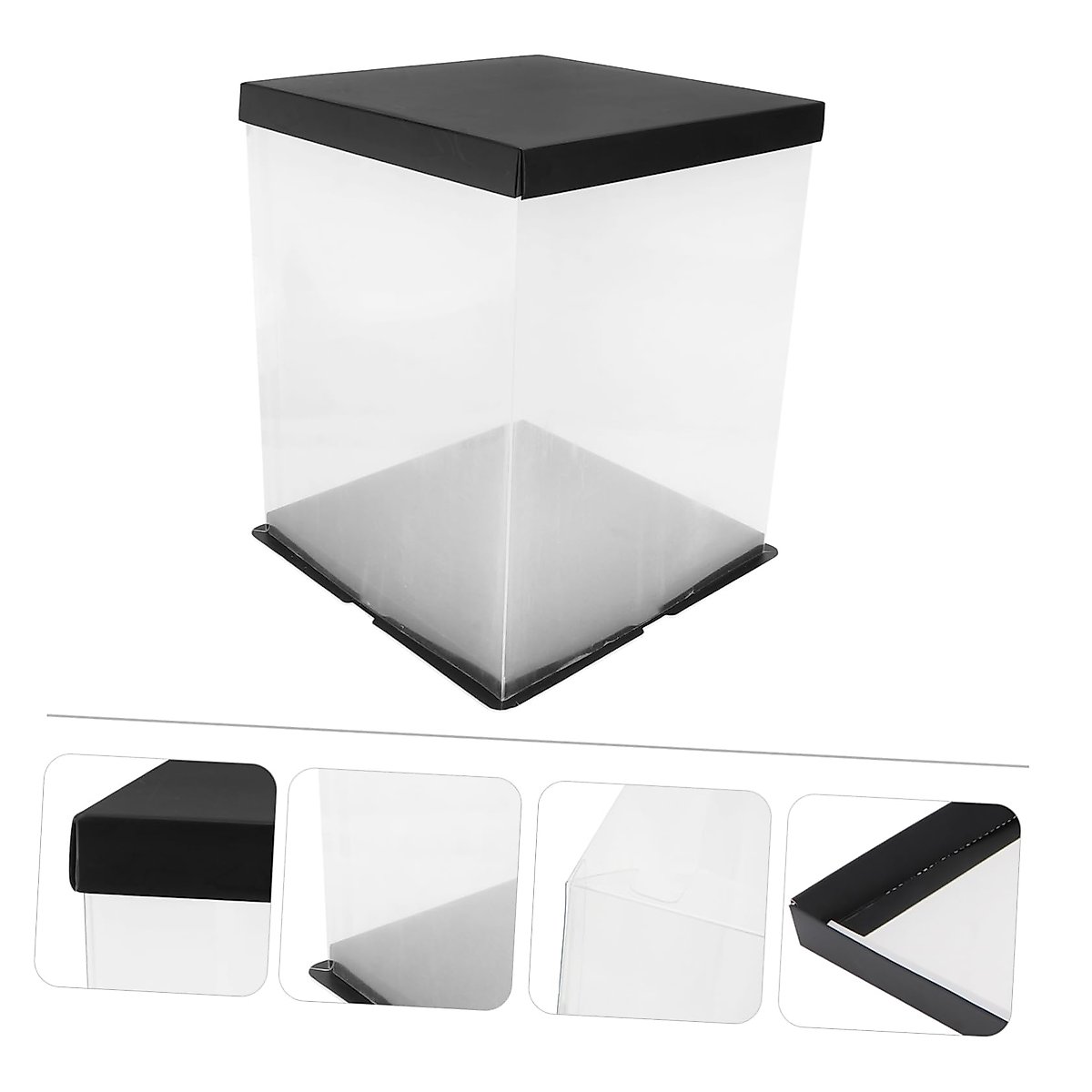 Cabilock 1Set Box transparent cake box transparent gift cake container containers with lids clear container with lid airtight bread container food containers heighten plastic dessert box