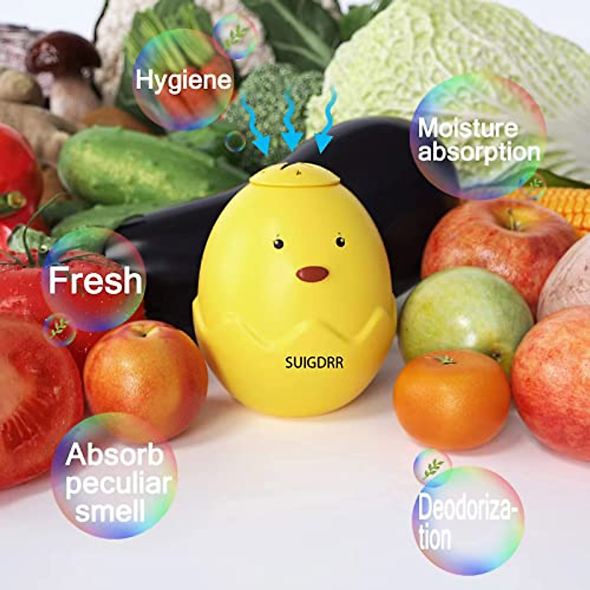 SUIGDRR Fridge Deodorizer Fresheners Smell Odor Eliminator,Cute Chick Refrigerator Freezer Deodorizer Odors Absorber Remover (yellow)