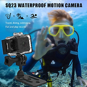UNIKAMI Mini Camera SQ23 HD Small 1080P Wide Angle Camera cam Waterproof Mini Camcorder sq13 DVR Video Sport Micro Camcorders Upgraded Version of SQ11, SQ12, SQ13 (Black)