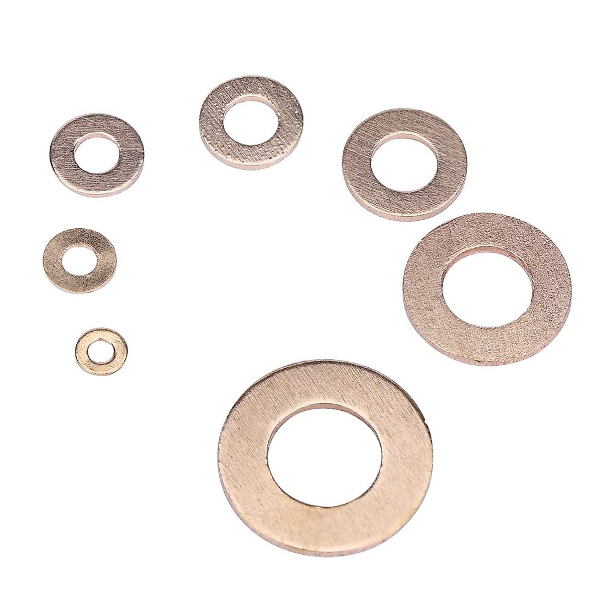 180Pcs Brass Flat Washer Assortment Set with Box M2/M2.5/M3/M4/M5/M6/M8/M10 Metal Washers