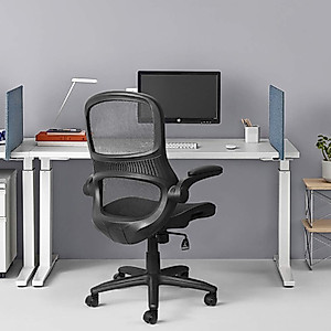Funria Mid Back Mesh Office Chair Adjustable Ergonomic Swivel Executive All Mesh Task Chair with Flip Up Armrests Lumbar Support Computer Desk Chair