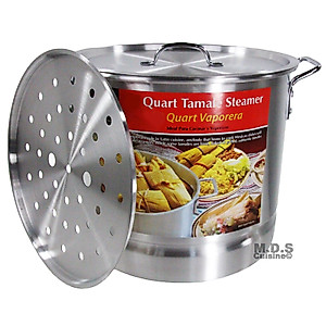 Stockpot Set With Steamer Aluminum Vaporera Tamalera Traditional Stock Pot Olla Tamale (Set 8Qt / 20Qt)