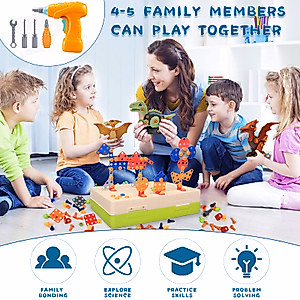 Building Toys - Take Apart Dinosaur Toys for Kids 3-7 - Real Dinosaur Life Scene - Construction Engineering Toys with Building Blocks and Storage Box - Learning & Education Toys for Boys and Girls