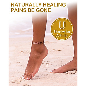Feraco Magnetic Copper Anklets for Women Copper Ankle Bracelet for Women 99.99% Pure Copper with Magnets for Feet & Ankles (X Shape)