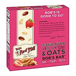 Bob's Red Mill Peanut Butter Jelly & Oats Bob's Bar 1.48 Ounce (Pack of 5)
