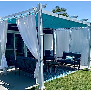 PURPLE LEAF 10' x 13' Outdoor Retractable Pergola Aluminum with Sun Shade Canopy DIY Patio Modern Heavy-Duty Brown Shelter for Garden Yard Pavilion Grape Trellis Porch, Beige
