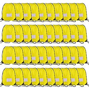 40 Pcs Drawstring Bags,Bulk Draw String Backpack, DIY Gym Sports Cinch Bag Sackpack for Women Men, Yellow