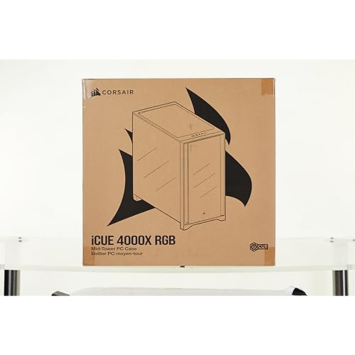 CORSAIR iCUE 4000X RGB Tempered Glass Mid-Tower ATX PC Case - 3X SP120 RGB Elite Fans - iCUE Lighting Node CORE Controller - High Airflow - White