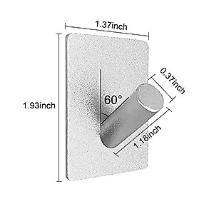 BATHHOLD Adhesive Wall Hooks,Towel Hooks Coat Hooks Heavy Duty Hooks Waterproof Aluminum for Hanging, Robe, Clothes, Hat, Kitchen Utensils Stick on Bathroom,Bedroom or Kitchen (Sliver, 8Packs)