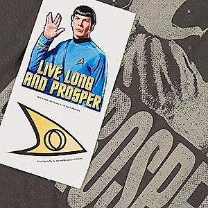 Star Trek Live Long & Prosper Longsleeve T Shirt & Stickers (Medium) Charcoal