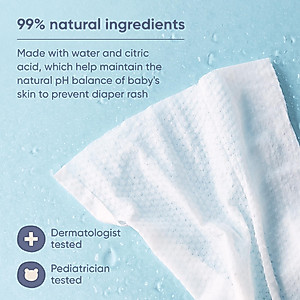 MADE OF Organic Sensitive Baby Wipes - Hypoallergenic Soothing Wipes for Sensitive Skin - Fragrance-Free, Chemical-Free, Alcohol-Free - Water Based Soothing Aloe and Argan Oil (72 Count (Pack of 1))