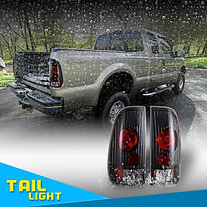 AUTOWIKI Tail Lights For 1997-2003 Ford F-150 F-250 F-350 Super Duty Tail Lights Styleside Model Pickup Black Clear Lens Rear Taillights 1 Pair