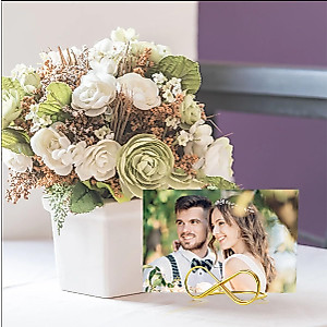 10 Pack Wedding Table Number Holders, Place Card Holder for Wedding Tabletop Banquet Menu Holders Clip Table Reserved Seat Number Recipe Holder Restaurants Birthday Weddings Party (Gold)