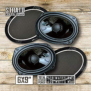 CT Sounds Strato 6x9” 320 Watt 2-Way Weatherproof Coaxial Car Speakers, Pair