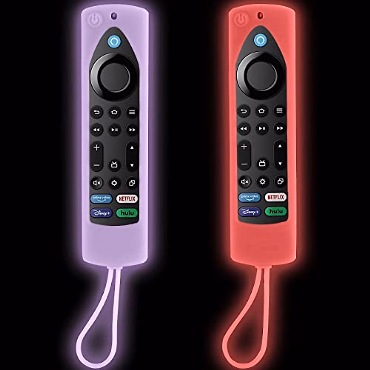 Insignia Fire TV Remote Cover，Compatible Original Fire TV Omni QLED Series or TV 4-Series Smart TV | New NS-RCFNA-21 | NS-24DF310NA21 | NS-39DF310NA21 |NS-50F301NA22, (Luminous Red + Luminous Purple)