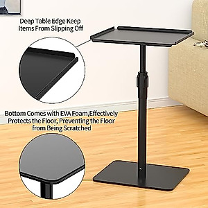 GAGUIUP Adjustable Side/End Table - Metal Coffee Table Small Sofa Side Table Indoor Nightstand Furniture for Living Room, Dorm, Home Office, and Bedroom - Black