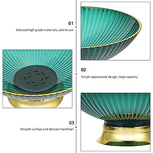 YARNOW Home Decor 1 Pcs Decorative Fruit Bowl, Plastic Fruit Berry Bowl Plate, Small Serving bowls with Hole for Snack Fruits Dessert (5 x 2 Inch Green) Cupcake Containers