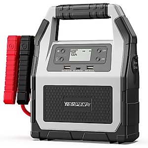 YESPER 12V/24V Car Jump Starter, 6000A Peak 4.1 lbs Portable Jump Starter Battery Pack 42000mAh Battery Booster Pack (Up to All Gas/Diesel Engine) Jumper Box with LED Screen…