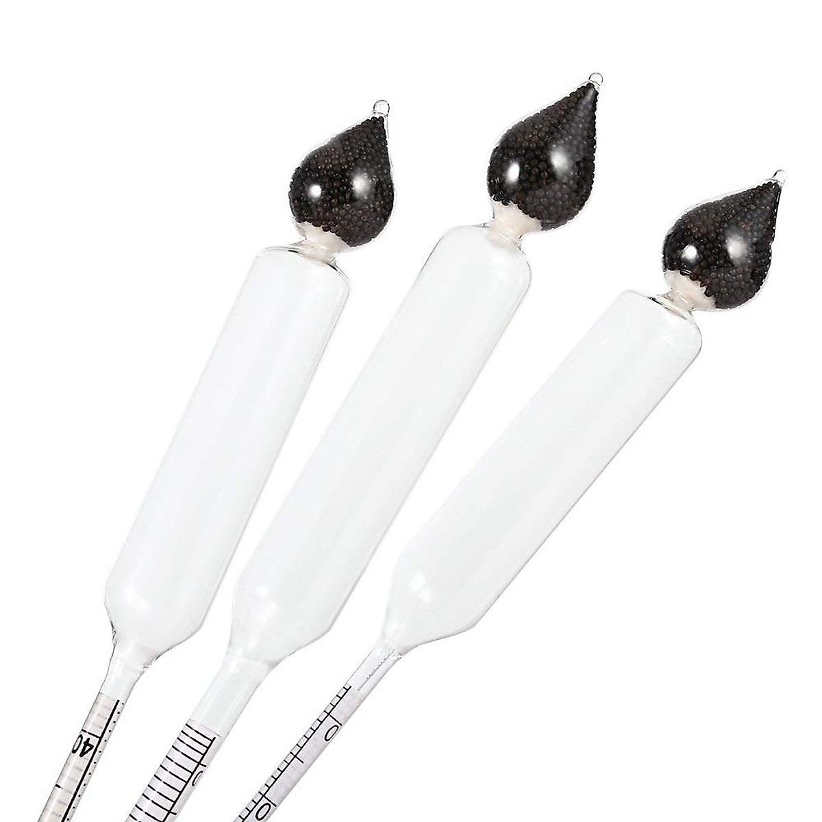 Mudent (100 Set Professional Hydrometer Alcoholmeter - 3pcs Hydrometer Alcoholmeter Set 0 to 100% Alcohol Meter Test + Thermometer for Wine Alcohol Whisky