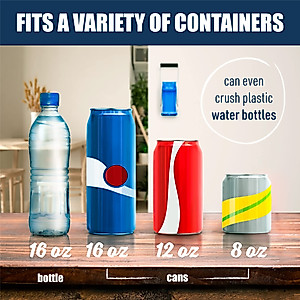 Mckay 16oz Metal Can Crusher, Heavy-Duty Wall-Mounted Smasher for Aluminum Seltzer, Soda, Beer Cans and Bottles for Recycling, Gadgets for Home (Black)