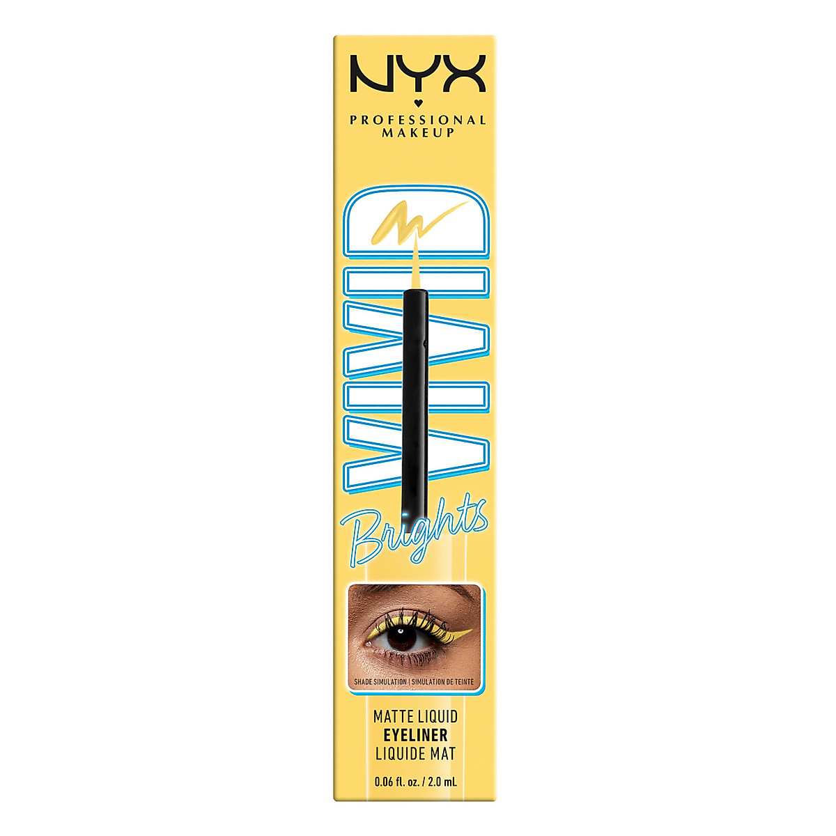 NYX PROFESSIONAL MAKEUP Vivid Brights Liquid Liner, Smear-Resistant Eyeliner with Precise Tip - Had Me At Yellow