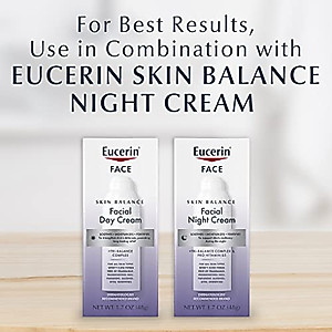 Eucerin Skin Balance Day Cream, Sensitive Skin Face Moisturizer Enriched with Tri-Balance Complex, 1.7 Oz Bottle