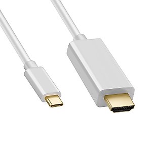 KUYIA USB C to HDMI Cable 6 Feet 4K@60Hz Thunderbolt 3 to HDMI Compatible with MacBook Pro 2018 2019, iPad Pro, MacBook Air 2018 2019, Surface Book 2, iMac, ChromeBook, Galaxy S9 (White)