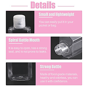 40 Pack 2 Oz Plastic Refillable Bottles with Flip Cap,Plastic Hand Sanitizer Bottles,Travel Size Bottles with Flip Cap,Reusable Containers with Flip Caps for Travel,Bussiness Trip,Outdoor Camping