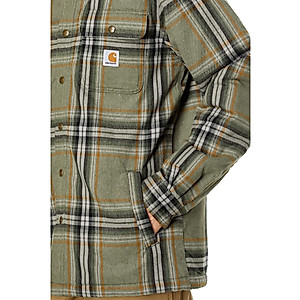 Carhartt Men's 105430 Relaxed Fit Flannel Sherpa-Lined Shirt Jac - X-Large Regular - Basil