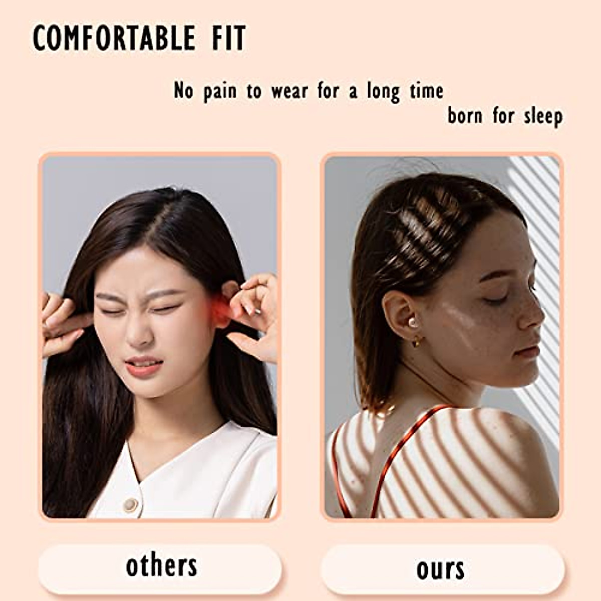 Xmenha Smallest Sleep Invisible Earbuds for Side Sleepers Mini Tiny Small Gaming Earbuds Hidden for Work Hidden Headphones in Ear Sleeping Wireless Bluetooth Earbud Comfortable