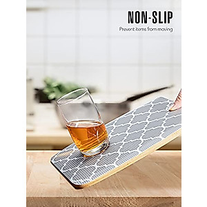 Jersow Shelf Liner for Kitchen Cabinets, 17.5inch x 30ft Non Adhesive Kitchen Drawer Liners, Food Grade EVA Cabinet Liners, Washable & Waterproof Kitchen Liners for cabinets and Drawers(Grey)