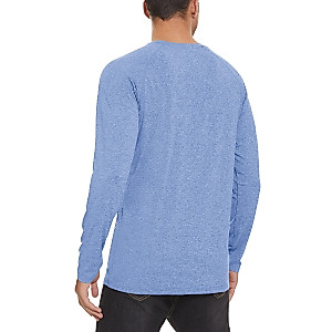 MAGCOMSEN Athletic Shirts for Men Long Sleeve UPF 50 Sun Protection Dry Fit T Shirt Workout Running Outdoor Shirts Light Blue,L
