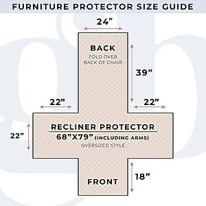 Great Bay Home Reversible Floral Patchwork Furniture Protector Scalloped Edge Stain Resistant Printed Furniture Protector Maribel Collection (Recliner, Taupe/Blue)