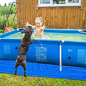 Woanger 13 ft Pool Mat Swimming Pool Ground Cloth Square Pool Liner Pad Waterproof PE Ground Pool Mat for Above Ground Pools Avoid Rocks, Roots, and Glass