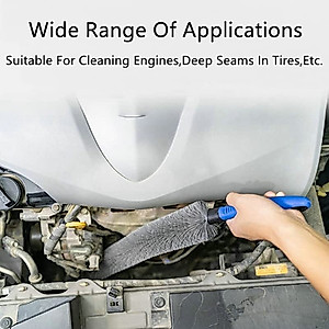 VIGAN Car Cleaning Tire Wheel Brush Wash Tool Small Long Handle Brush Microfiber Tyre Grille Engine Rim Brush Auto Cleaning Tool