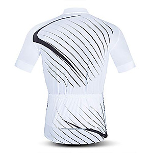 Weimostar Cycling Jersey Men Short Sleeve Bike Shirt with Pockets Bicycle Clothing White Size XXL