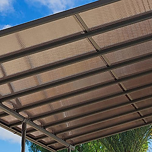 BPS 16.5' x 10' Wall Mount Gazebo Outdoor Pergola Polycarbonate Gazebo with Water-Resistant and UV-Fighting Panels Canopy