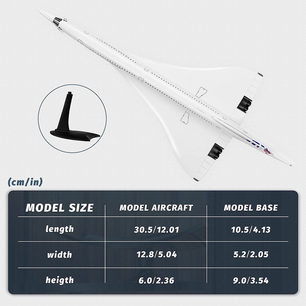 Lose Fun Park 1:200 Scale Concorde Plane Model Airplane Air France Plane F-BVFB Alloy Diecast Airplanes Model Planes for Adults Collection and Gift