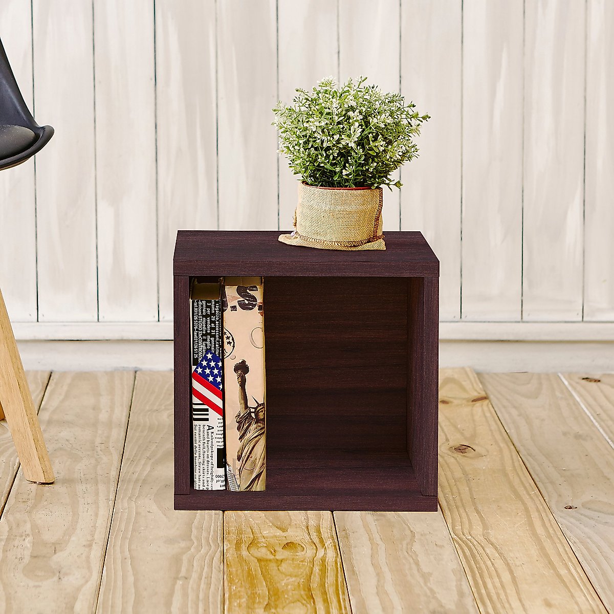 Way Basics,1 shelves Eco Stackable Storage Cube, Cubby Organizer (Tool-Free Assembly and Uniquely Crafted from Sustainable Non Toxic zBoard paperboard), Espresso (11.2"D x 12.8"W x 13.4"H)