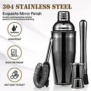 Purism Bartender kit,11 Pieces Home Cocktail Shaker Set with Cocktail Recipes Cards,Bar Tools Stainless Steel Cocktail Shaker Set with Stand,Apply to Home Make Mixed Drink&Various Cocktails
