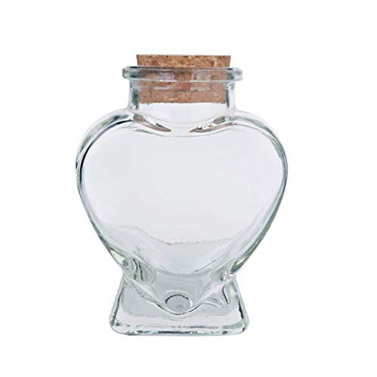 Heart Shaped Glass Jar Favor Bottle with Cork, 3-1/4-Inch