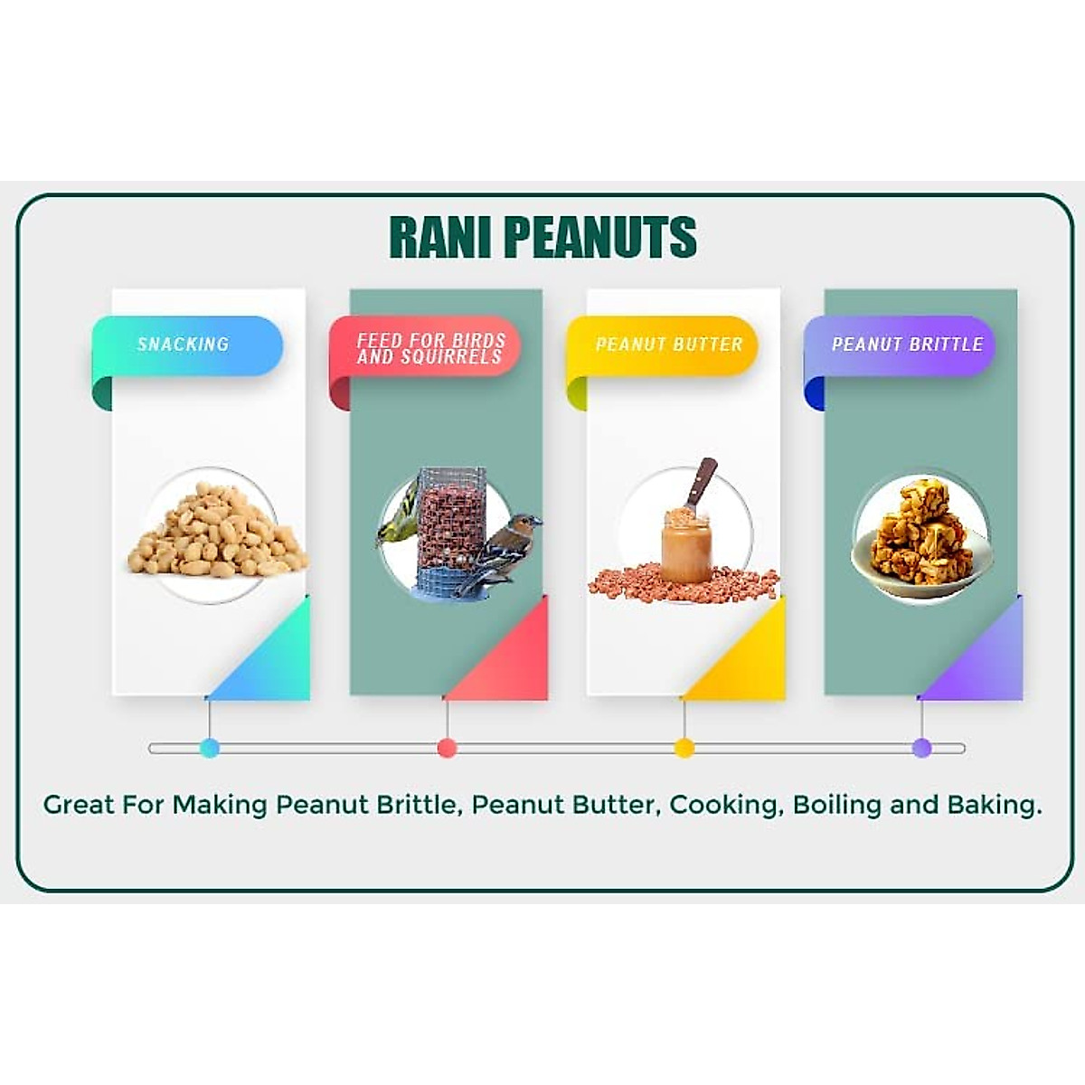 Rani Peanuts, Raw Whole With Skin (uncooked, unsalted) 80oz (5lbs) 2.27kg Bulk ~ All Natural | Vegan | Kosher | Gluten Friendly | Fresh Product of USA ~ Spanish Grade Groundnut/Red-skin