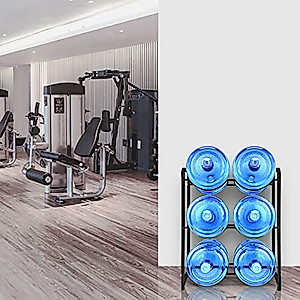 jolybebe 5 Gallon Water Jug Stand, 5 Gallon Water Jug Holder 3 Tier for 6 Bottles of 5-Gallon Water, Detachable Water Jug Organizer Floor Protection for Home Office Black